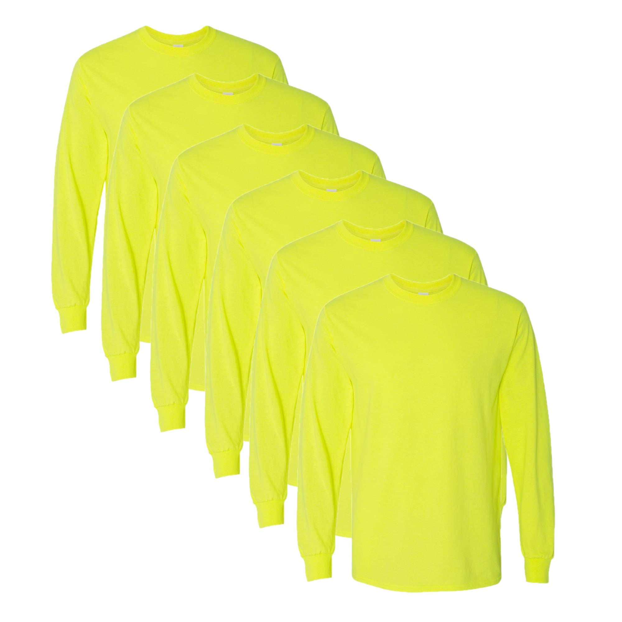 Crown Craze® High Visibility Safety Long Sleeve T-Shirt For Men, 50/50 ...