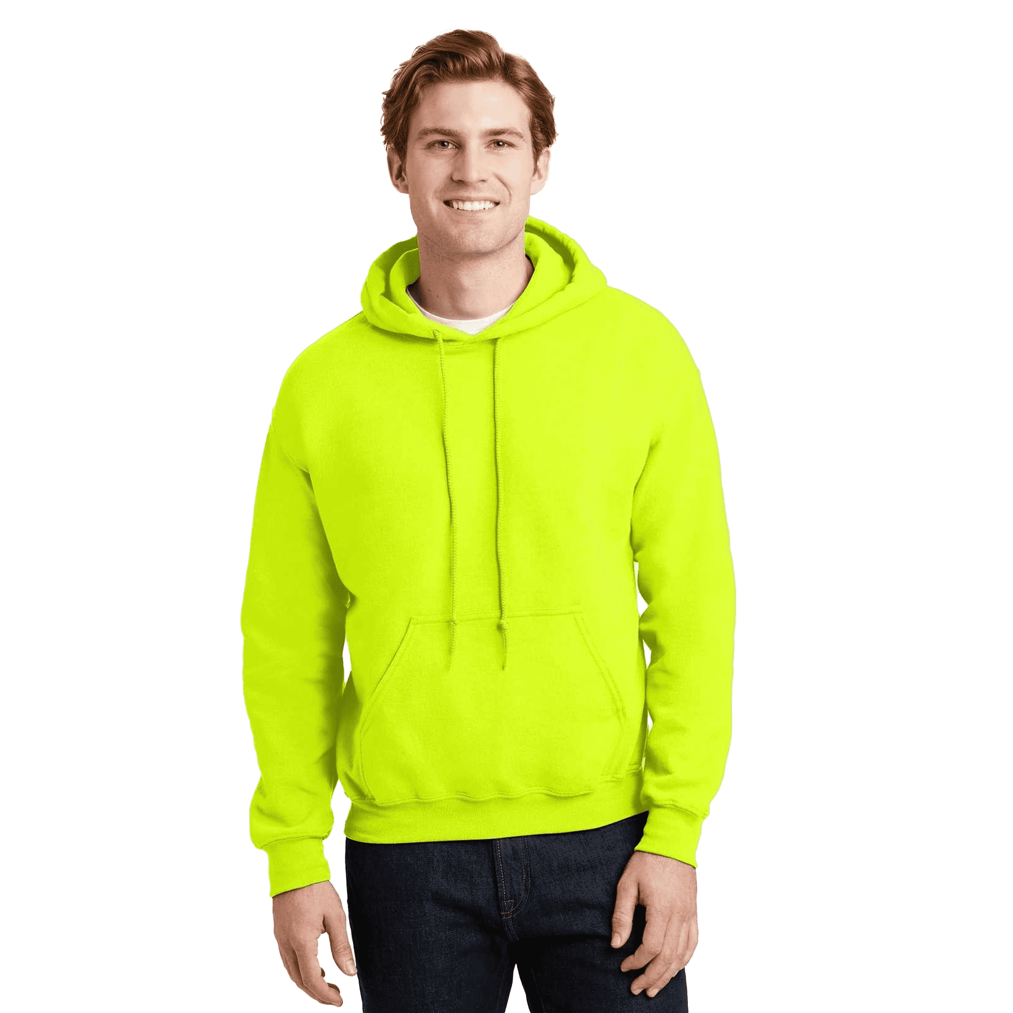 Gildan - High Visibility Safety Hoodie with Pockets, Men – Heavy Blend ...