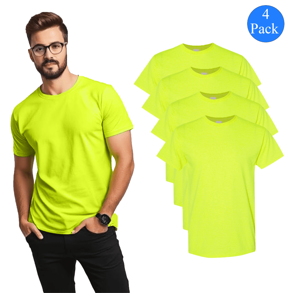 Gildan High Visibility Short Sleeve Shirts Work Reflective 4XL Size | 5 ...