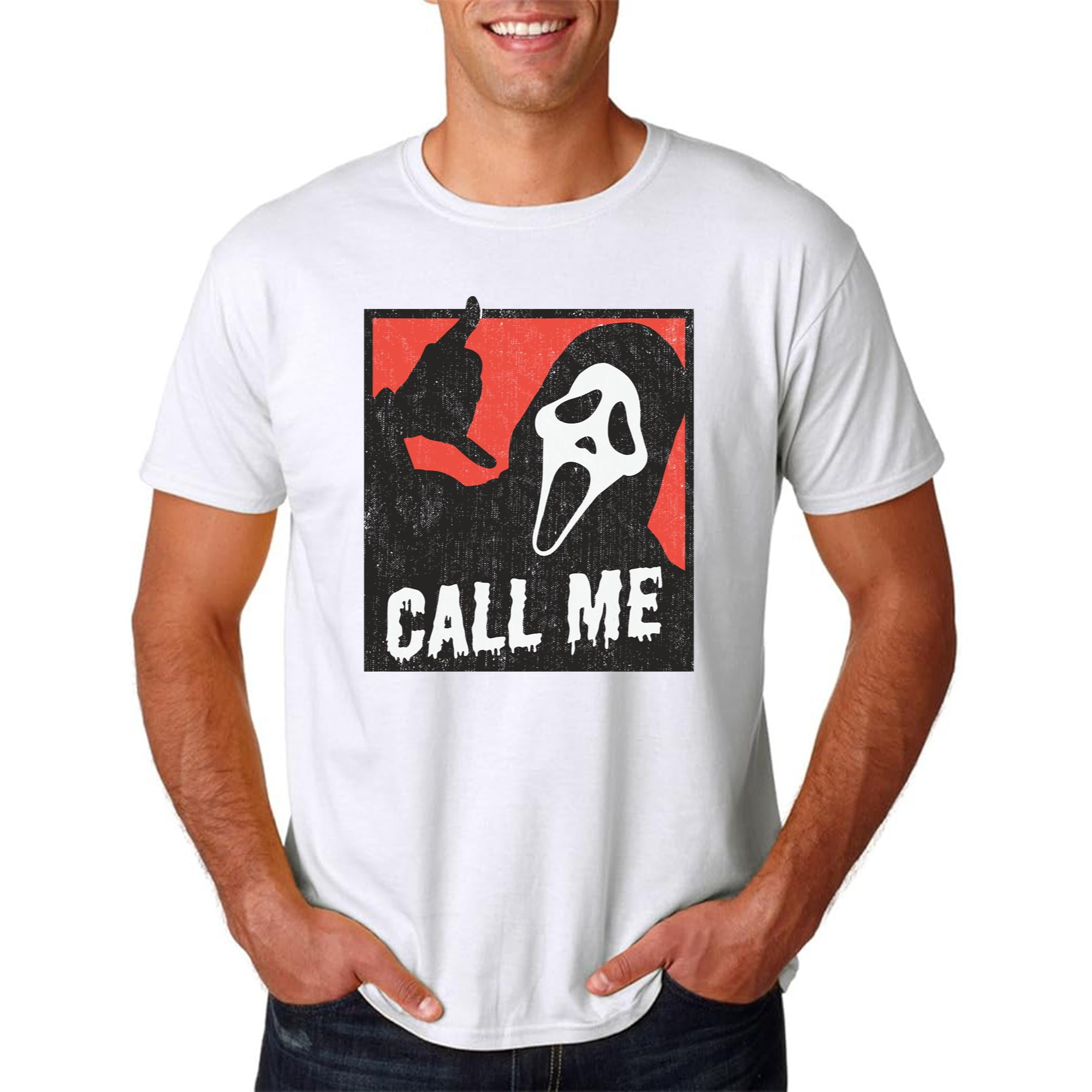 Gildan Horror Icon Call Me Graphic T-Shirt, Creepy Mask Inspired Tee ...