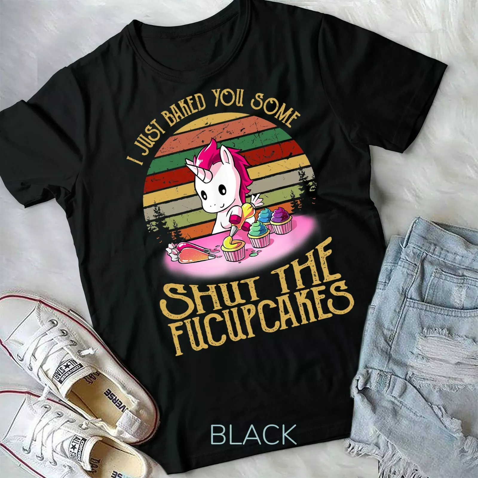 Gildan I Just Baked You Some Shut The Fucupcakes Unicorn Baker - Unisex ...