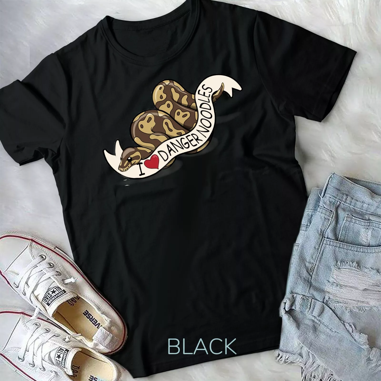 Gildan I Love Danger Noodles Ball Python Cute Unisex T-Shirt - Walmart.com