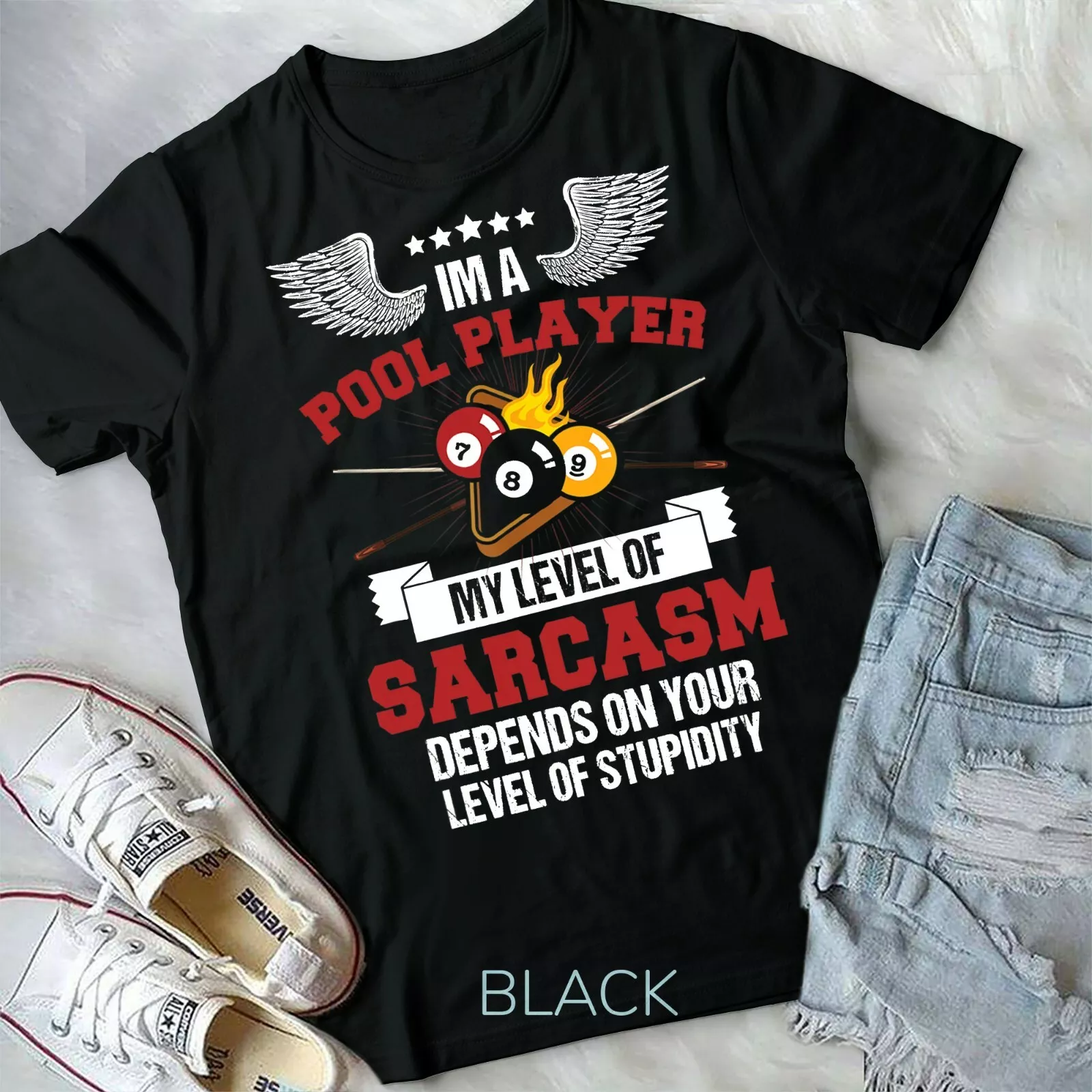 Gildan Iâ´M A Pool Player My Level Of Sarcasm Pool Billiard Snooker ...