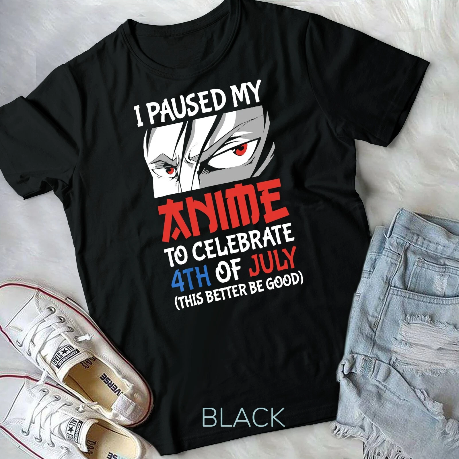 Gildan I Paused My Anime To Celebrate 4Th Of July Funny 4Th Of July ...