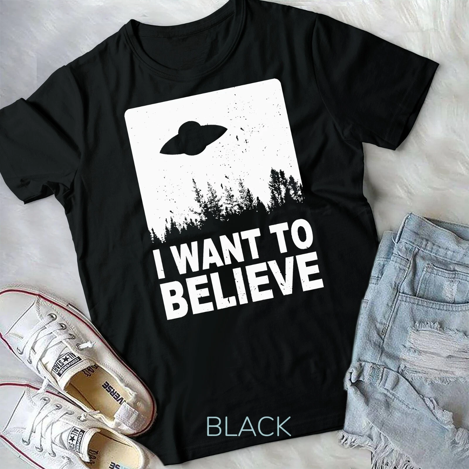 Gildan I Want To Believe T-Shirt I Aliens Ufo Area 51 Roswell Unisex T ...