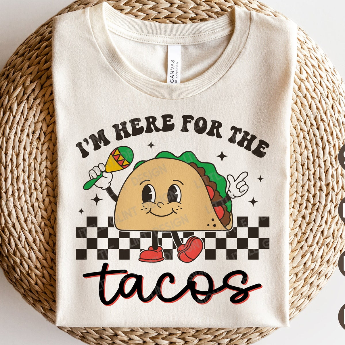 Gildan I'm Here For The Tacos Tee, Retro-Inspired Taco Tuesday Graphic ...