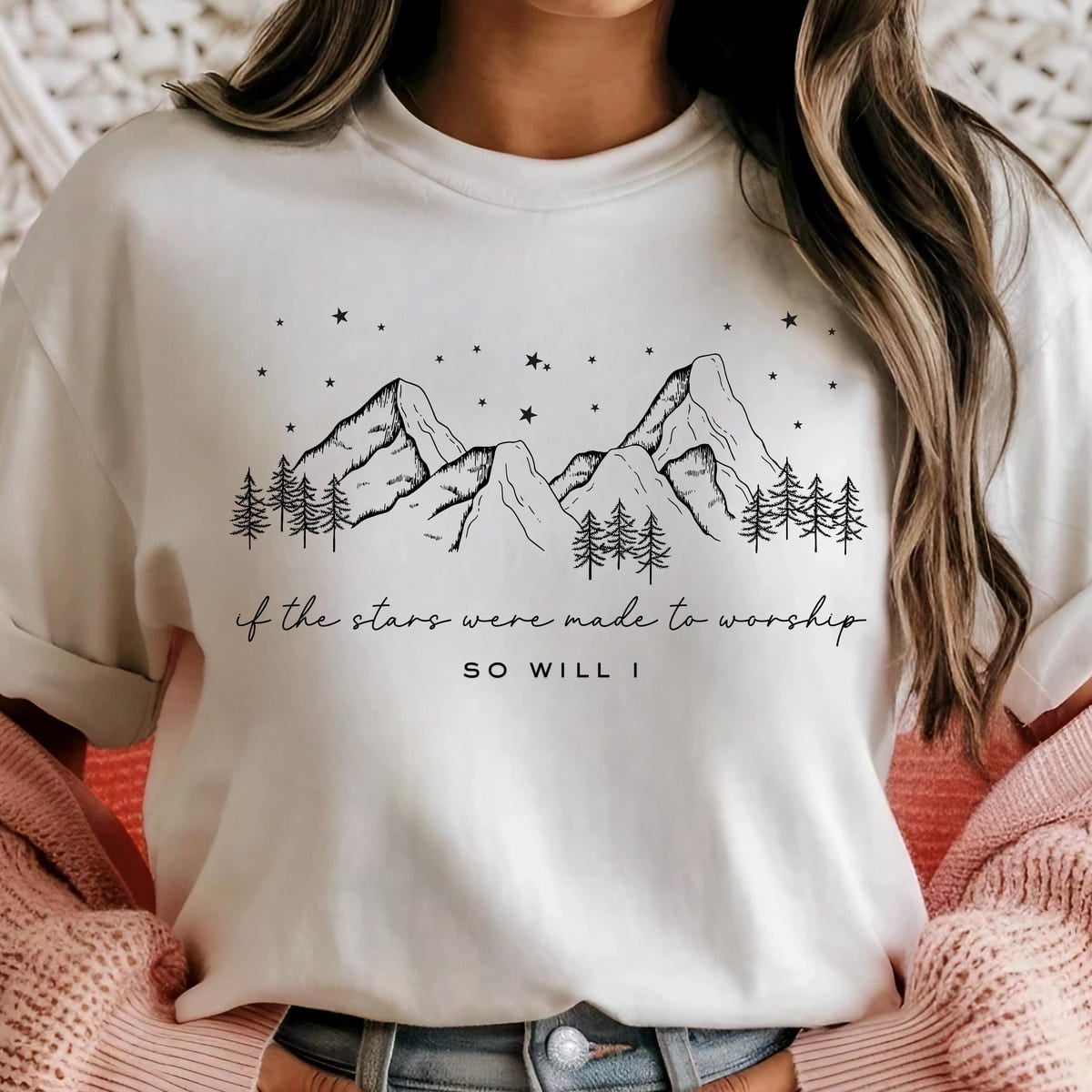 Gildan If The Stars Were Made To Worship Shirt, Bible Verse Tee With ...
