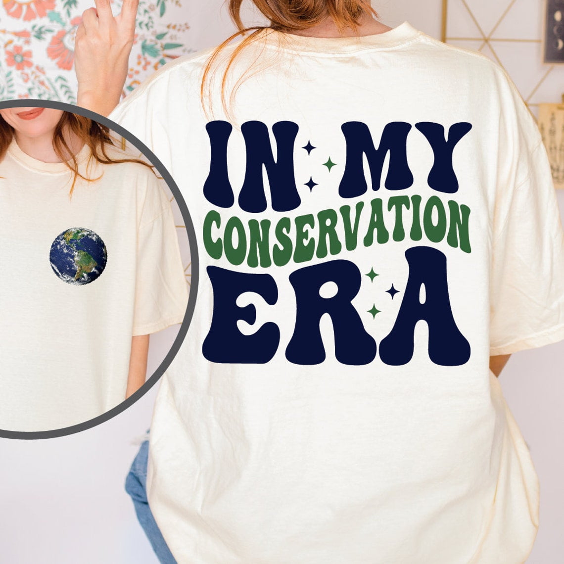 Gildan In My Conservation Era Tee, Earth Planet Graphic With Eco ...