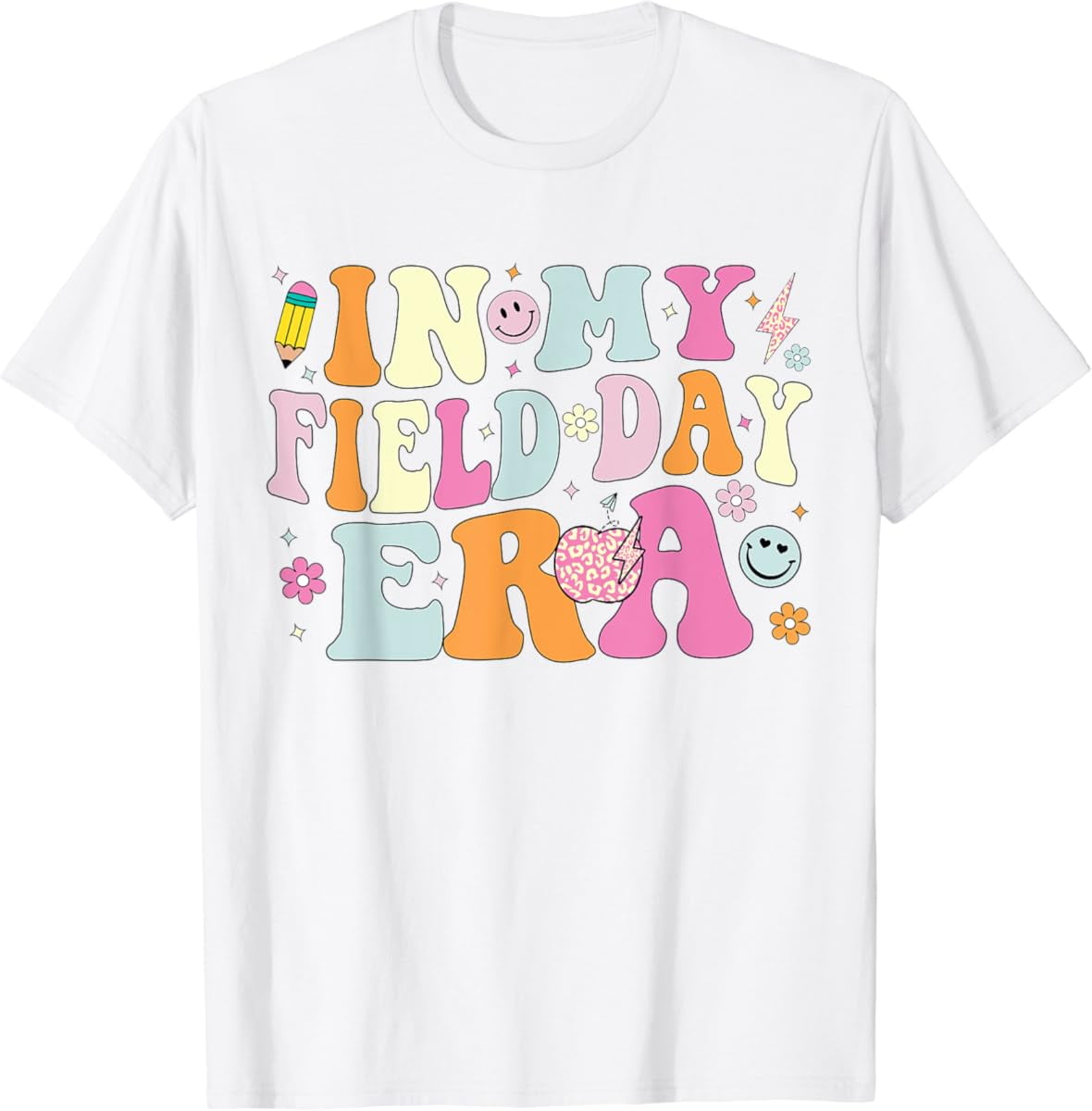 Gildan In My Field Day Era Funny Teacher Cute Groovy Field Day T-Shirt ...