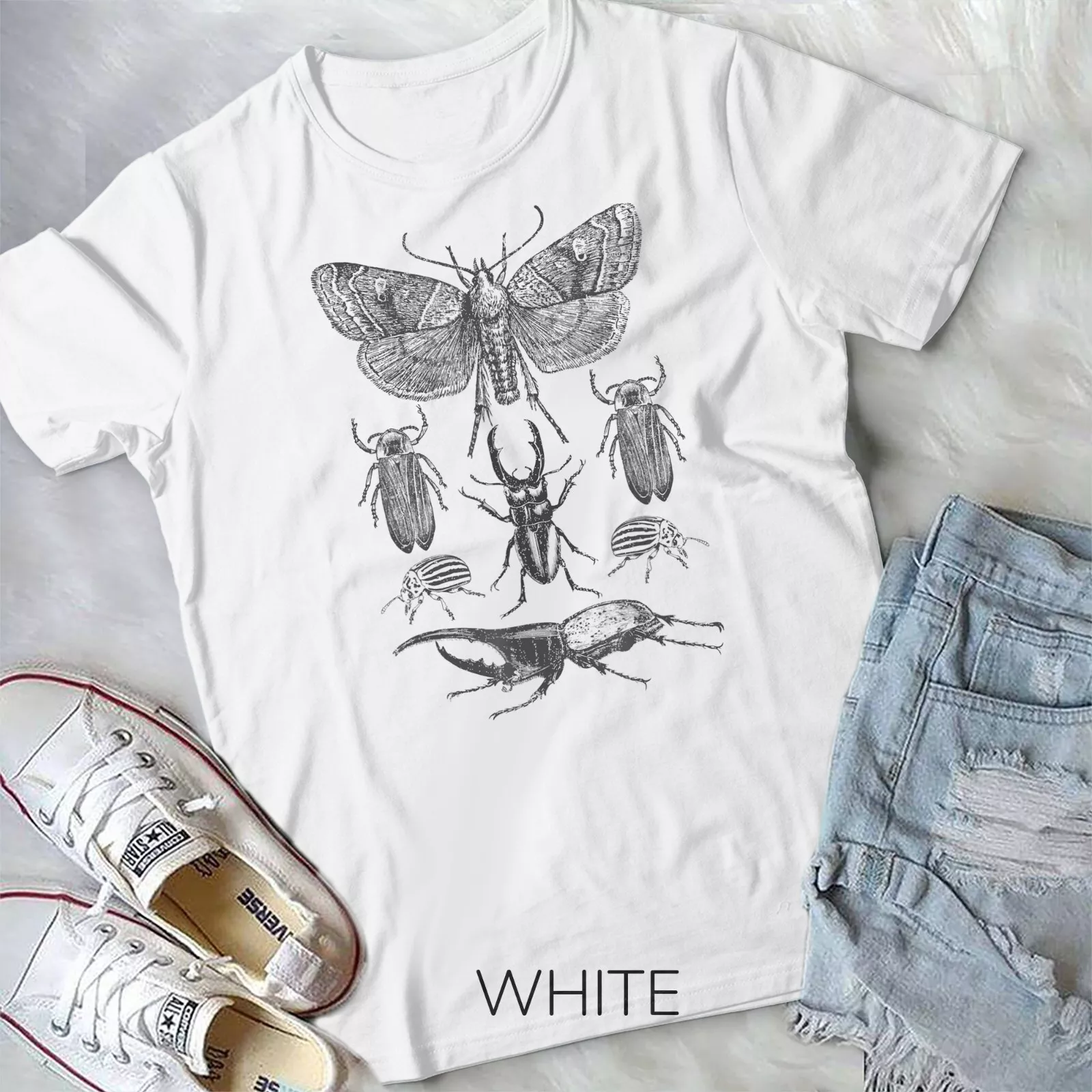 Gildan Insect Bug Collection Shirt Moth Stag Beetle Cicada T-Shirt ...