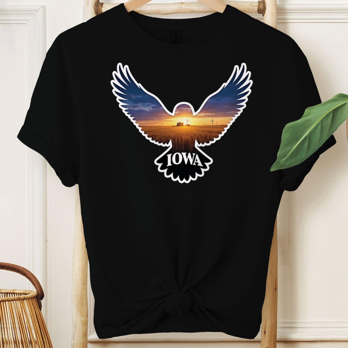 Gildan Iowa Eagle Sunset Landscape Tee With State Bird Design, Artistic ...