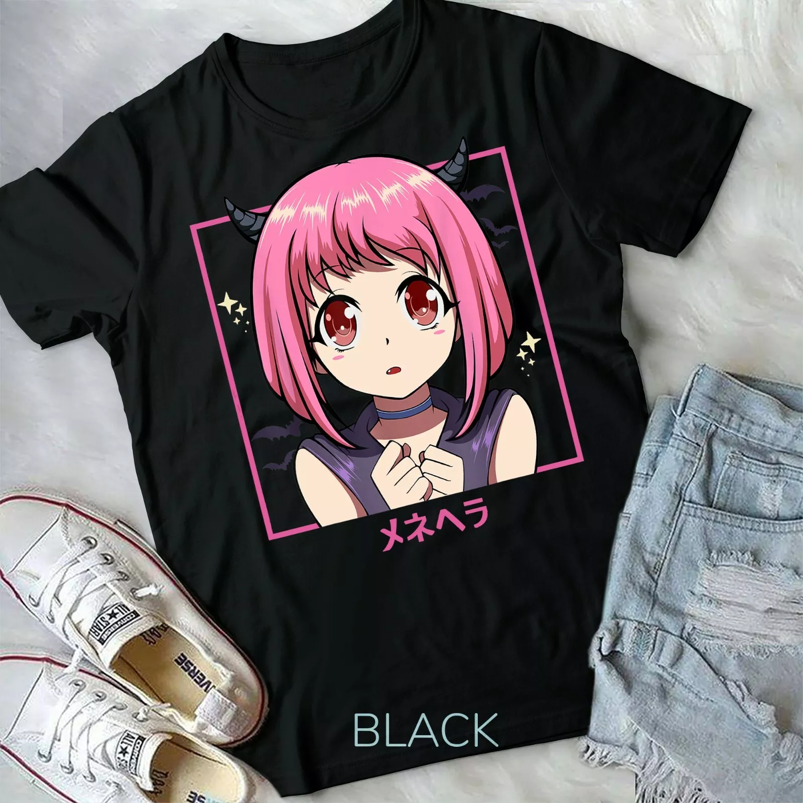 Gildan Japanese Anime Girl Punk Evil - Pastel Menhera Kawaii Unisex ...
