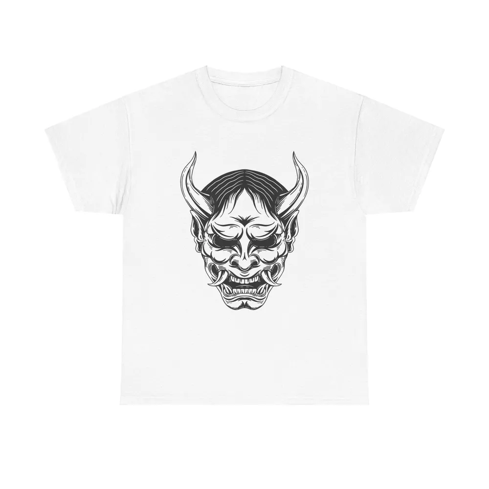 Gildan Japanese Demon Mask T-Shirt - cool vintage samurai kabuki ...