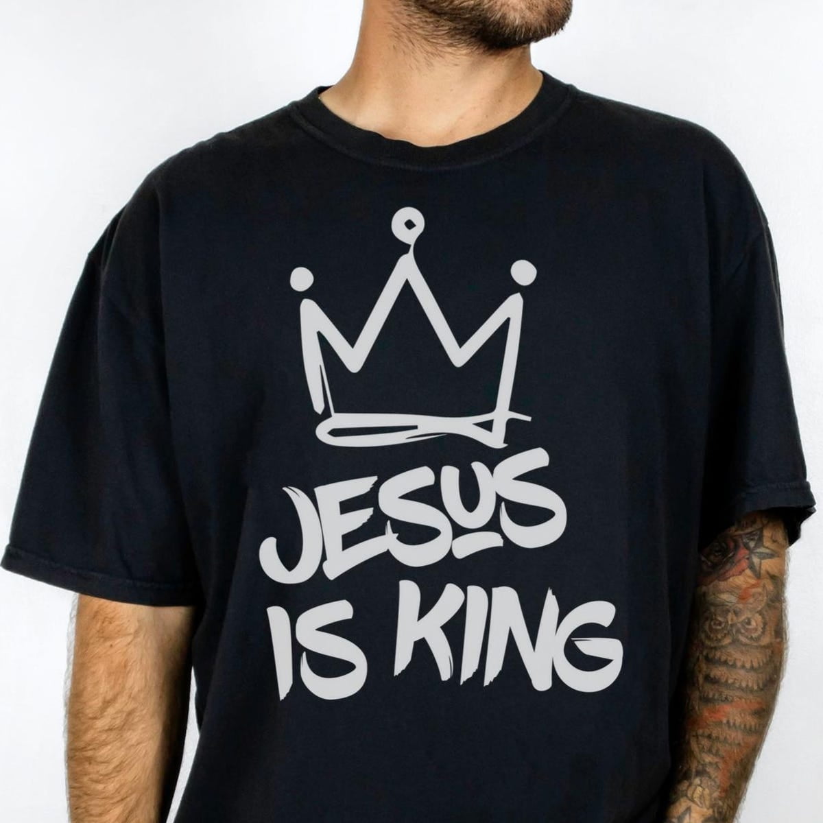 Gildan Jesus Is King Tee, Faith-Based Shirt With Gospel Message And Crown Design For Inspired ...