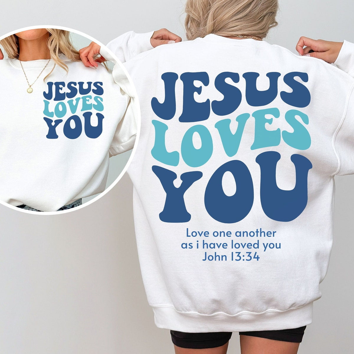 Gildan Jesus Loves You Text With Spiritual Message In Minimal Design ...