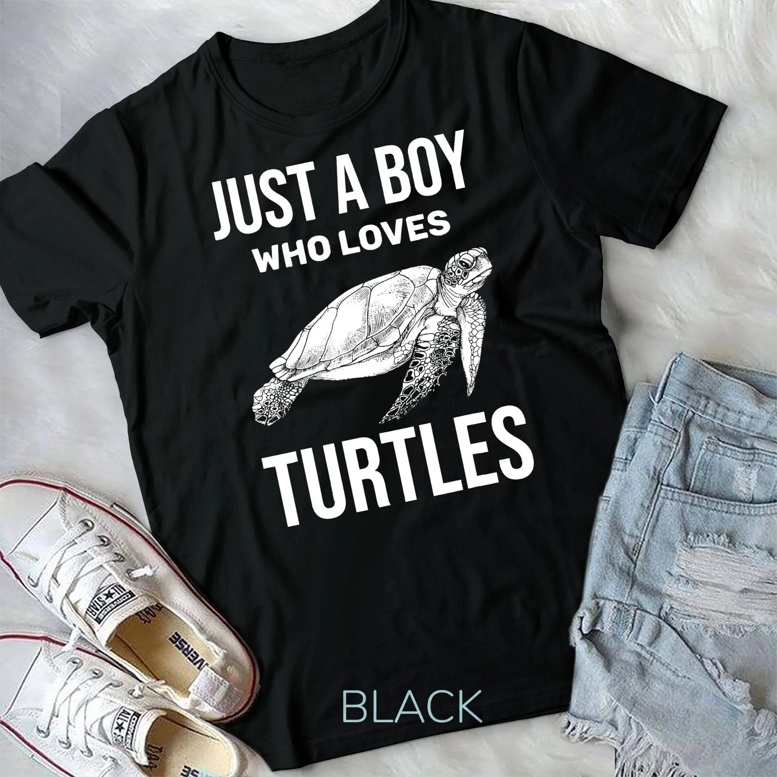 Gildan Just A Boy Who Loves Turtles Zoo Keeper Boys Gift Sea Turtle Unisex T-shirt - Walmart.com
