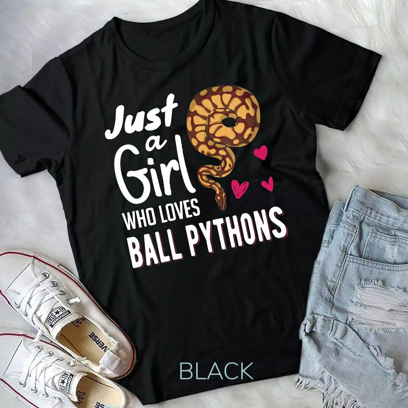 Gildan Just A Girl Who Loves Ball Python Tee - Snake Woman Unisex T ...