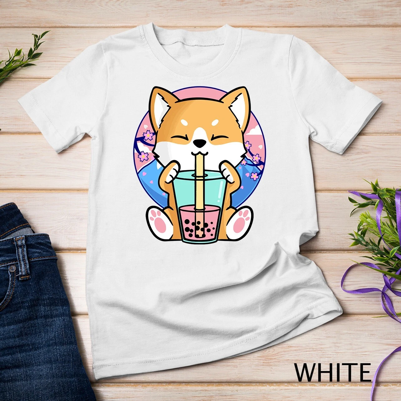 Gildan Kawaii Corgi Dog Bubble Tea Boba Anime Neko Japanese Kids Unisex ...