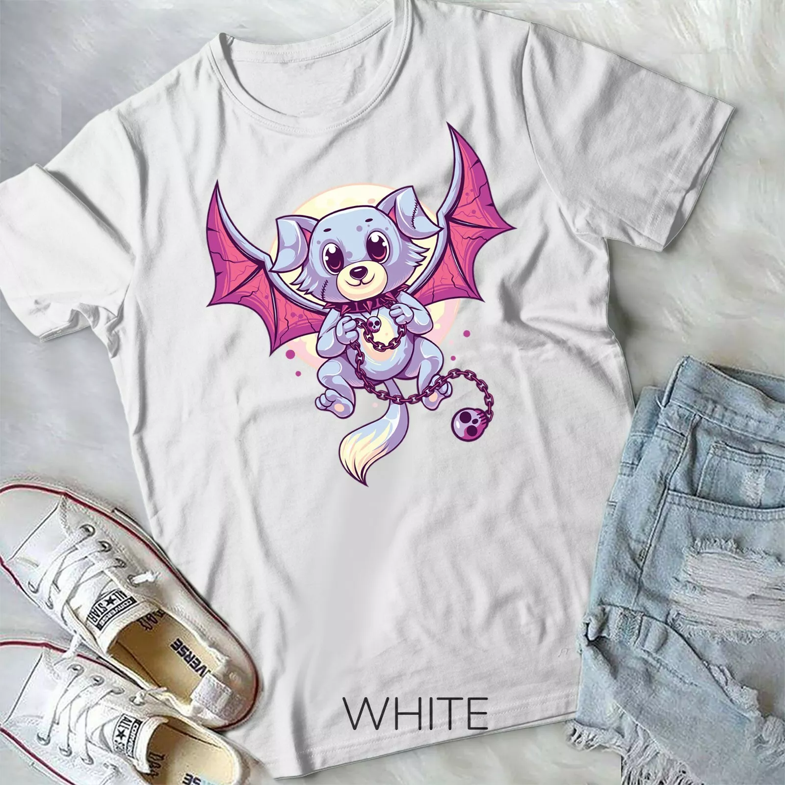 Gildan Kawaii Pastel Goth Cute Creepy Bat Dog Menhera Occult Goth ...