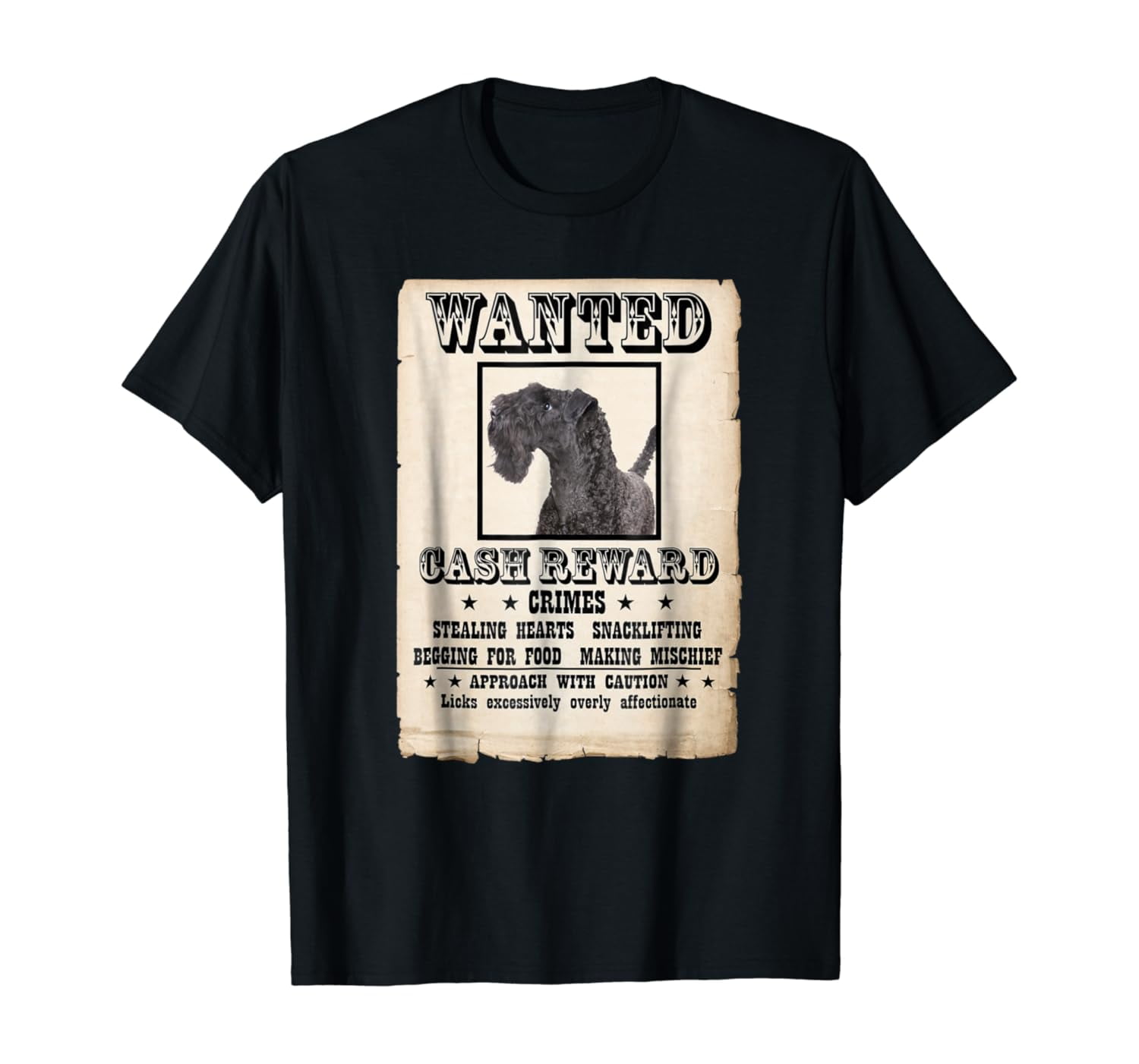 Gildan Kerry Blue Terrier Dog wanted poster Shirt - Walmart.com
