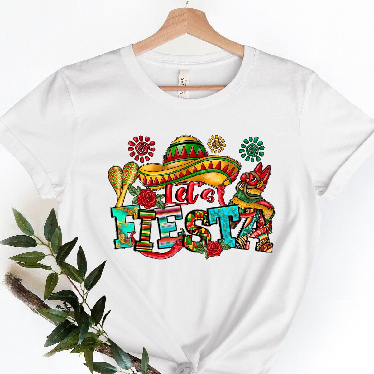 Gildan Latina Fiesta Queen Tee, Bold Font With Sombrero And Cactus ...