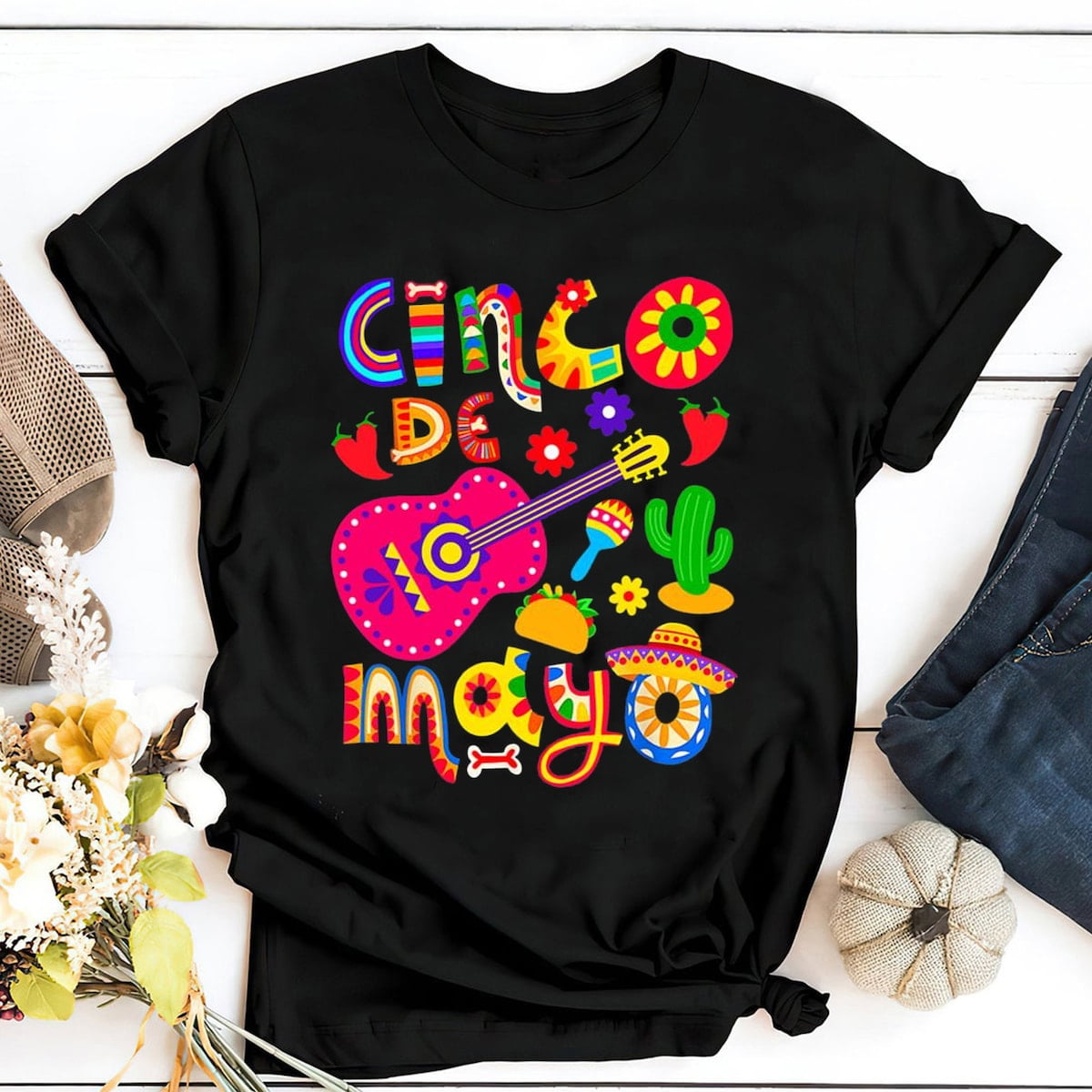 Gildan Let’s Fiesta Bachelorette Tee, Colorful Mexican Party Graphic ...