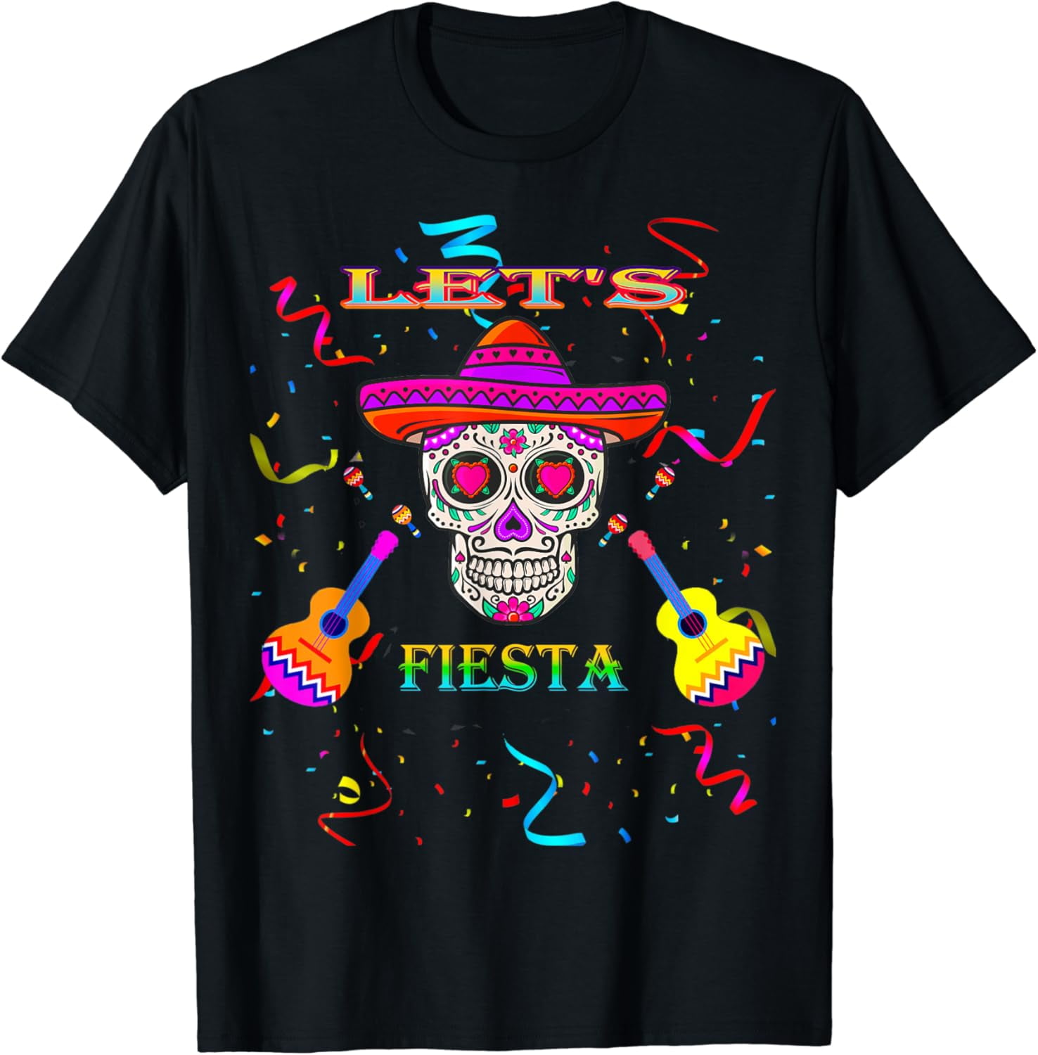 Gildan Let's Fiesta, Cinco De Mayo Party day cute Men' Sugar Skull T ...