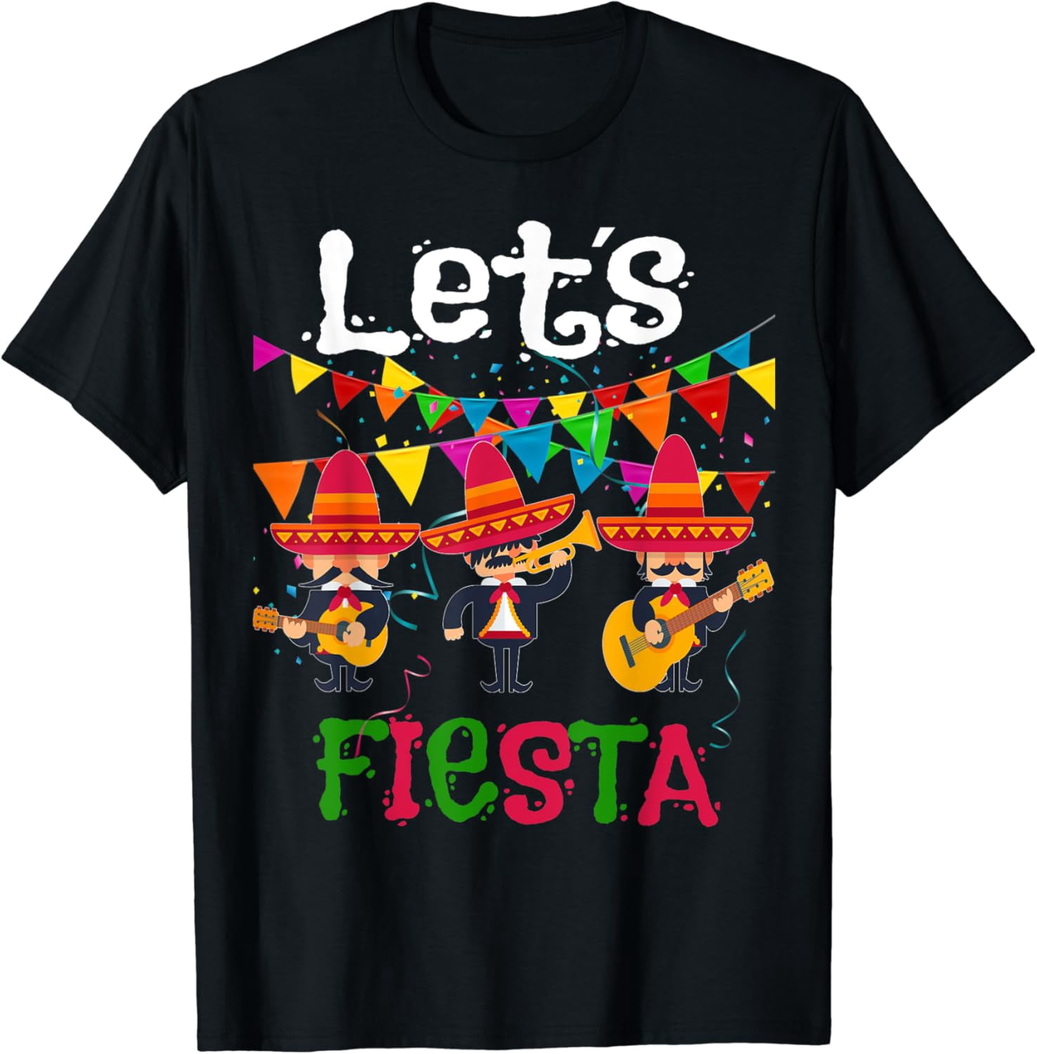 Gildan LetÂ´s Fiesta Funny Cinco de Mayo Mexican Mariachi T-Shirt ...