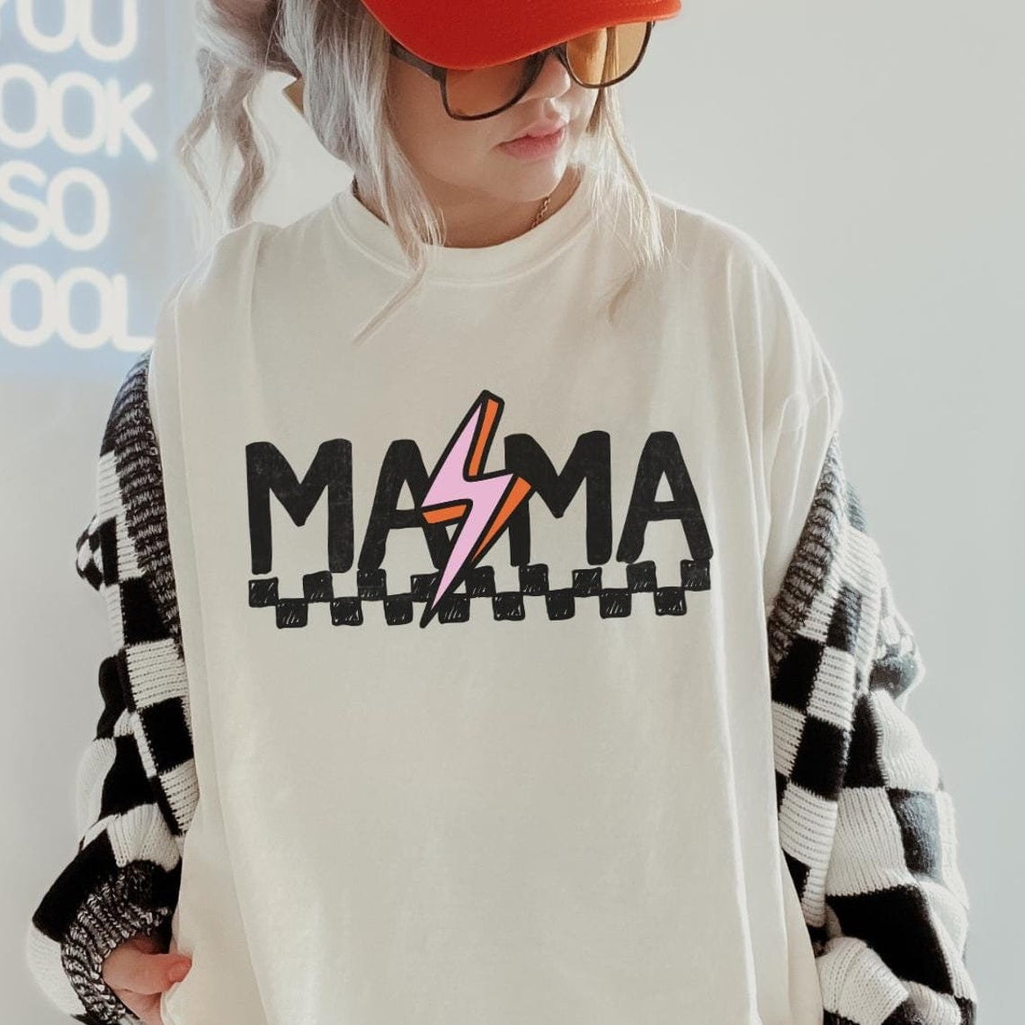 Gildan Lightning Bolt Mama, Trendy Rock Mom Life Tee, Stylish Mother's ...