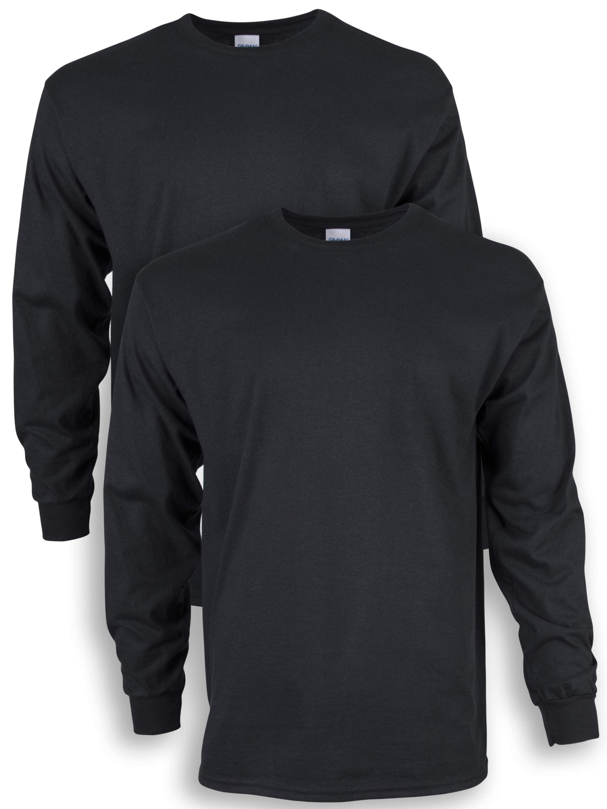 Gildan Long Sleeve Round Neck Plain Cotton, T-Shirt 2-Pack (Unisex ...