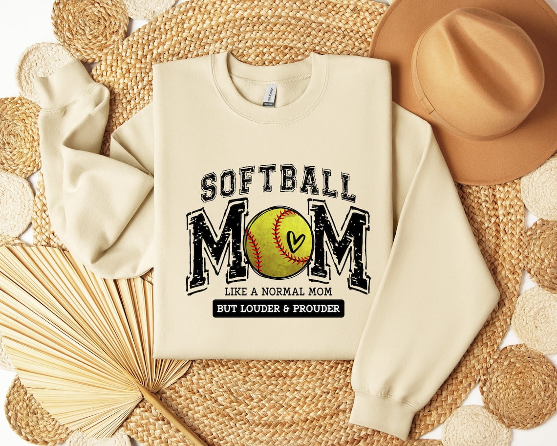 Gildan Loud And Proud Softball Mom Tee, Fun Sporty Graphic For Women ...