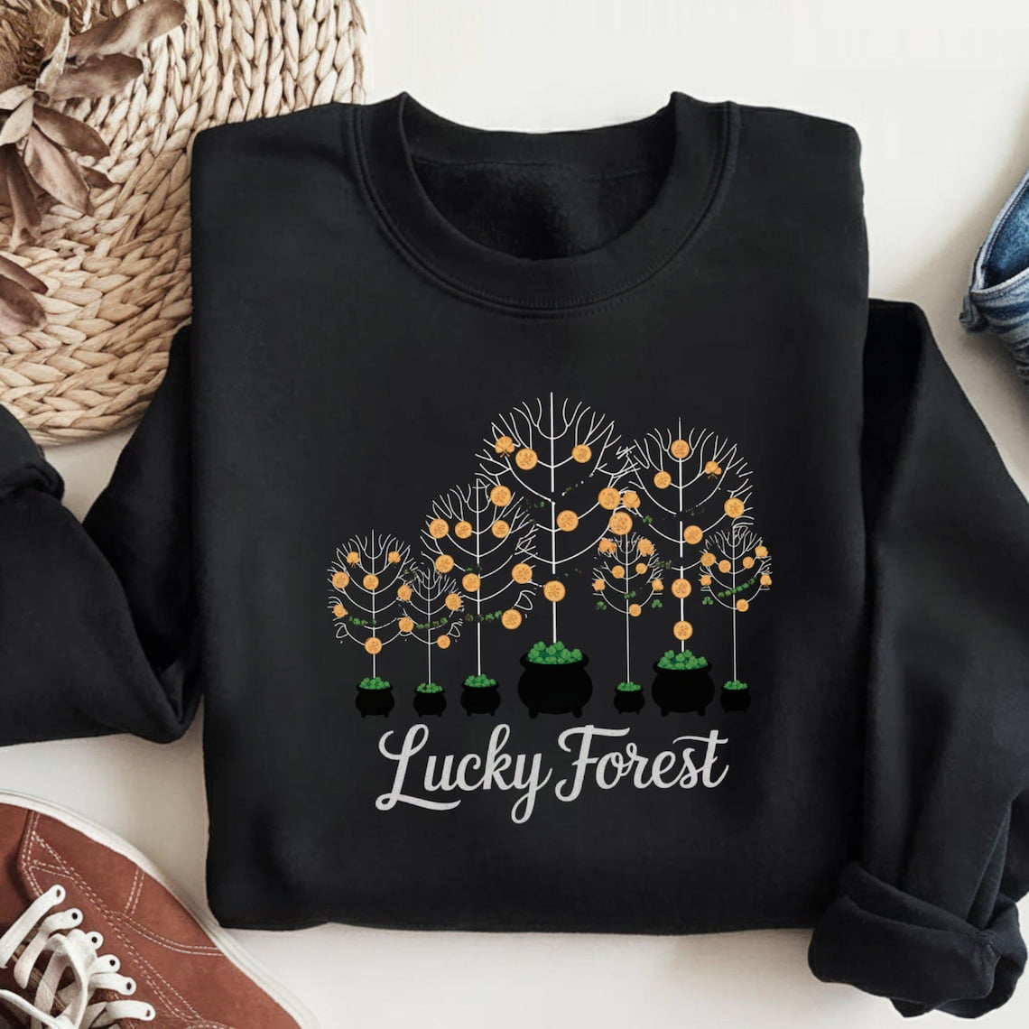 Gildan Lucky Forest Graphic Tee, Botanical Tree Design With Nature ...