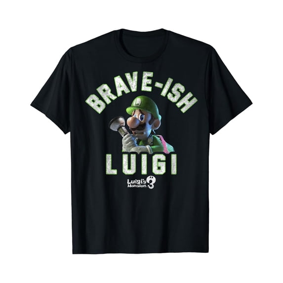 Gildan Luigi'S Mansion 3 Brave-Ish Luigi Portrait T-Shirthot Trend ...