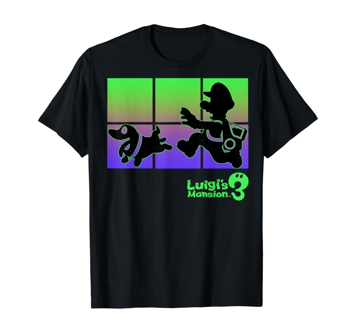 Gildan Luigi's Mansion 3 Luigi And Polterpup Silhouette T-ShirtHot ...