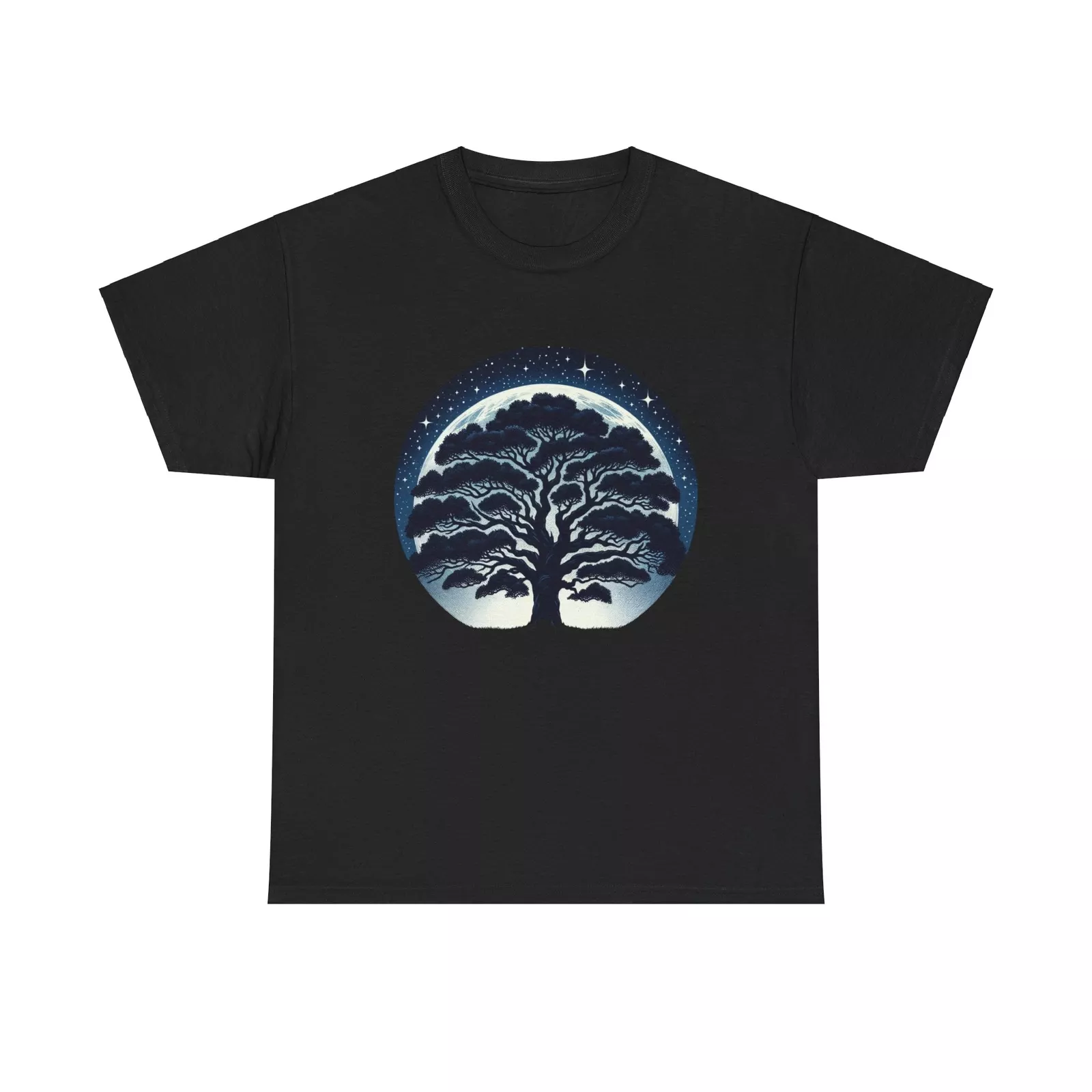 Gildan Majestic Tree Full Moon Shirt With Starry Celestial Nature Scene ...