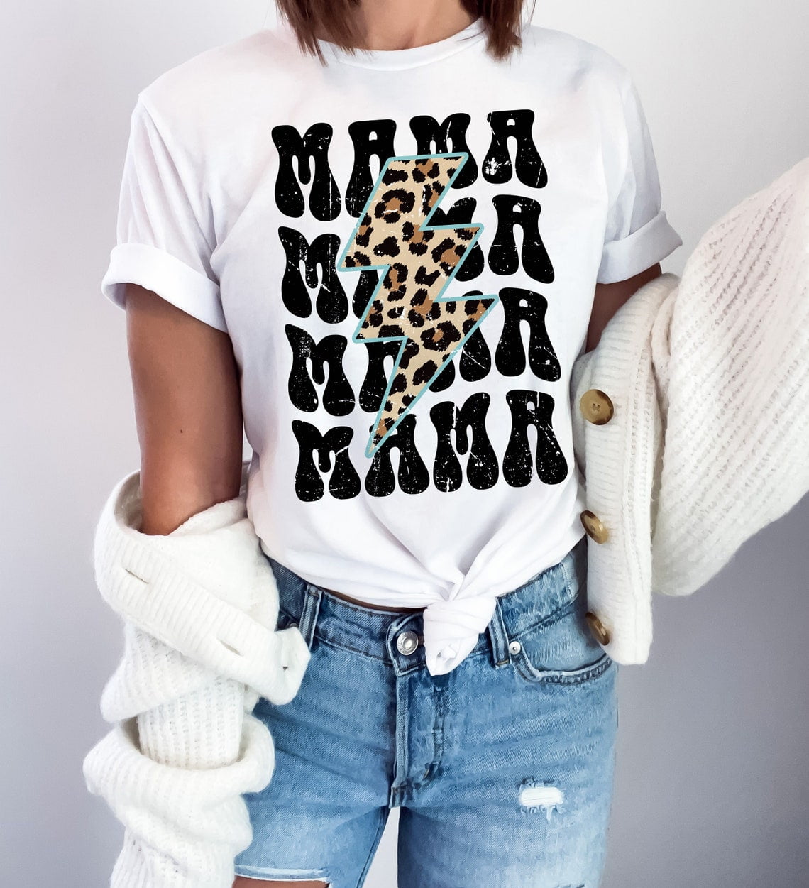 Gildan Mama Lightning Bolt Shirt, Bold Graphic Parent Tee, Trendy ...