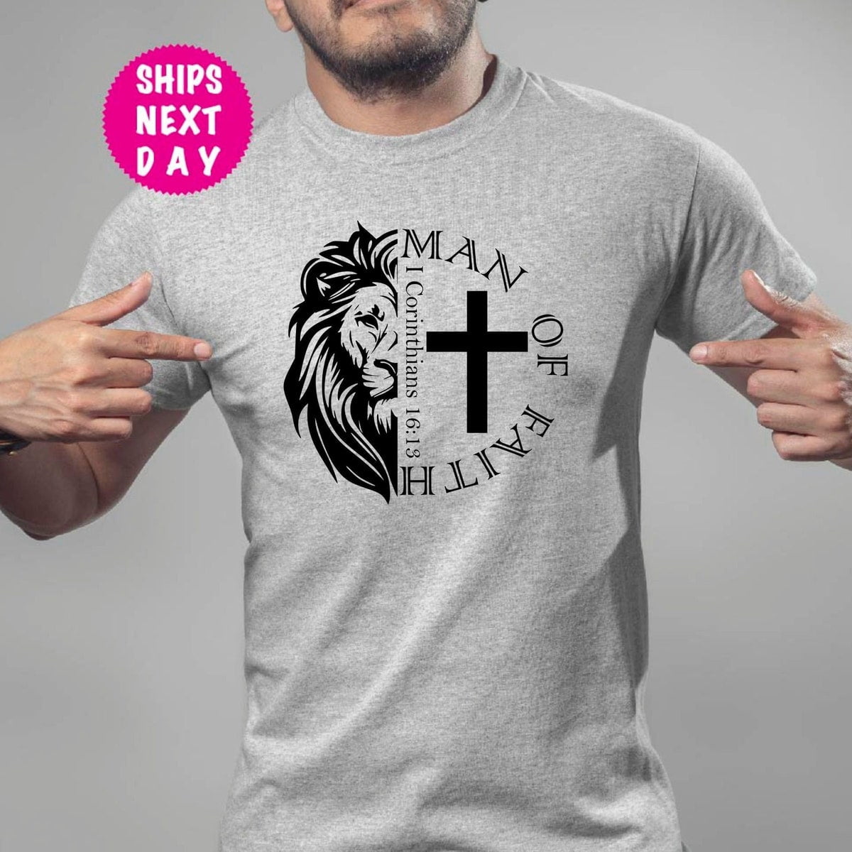 Gildan Man Of Faith Shirt, Aesthetic Christian Tee For Men With ...