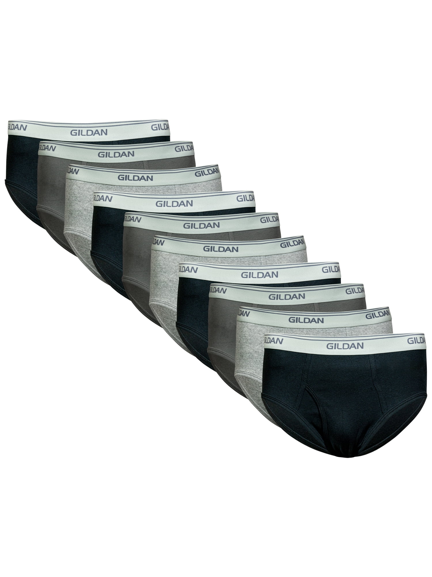 Gildan Medium Men's Moisture Wicking/Solid Plain/Cotton Briefs, Multiple Colors (10-Pack ...