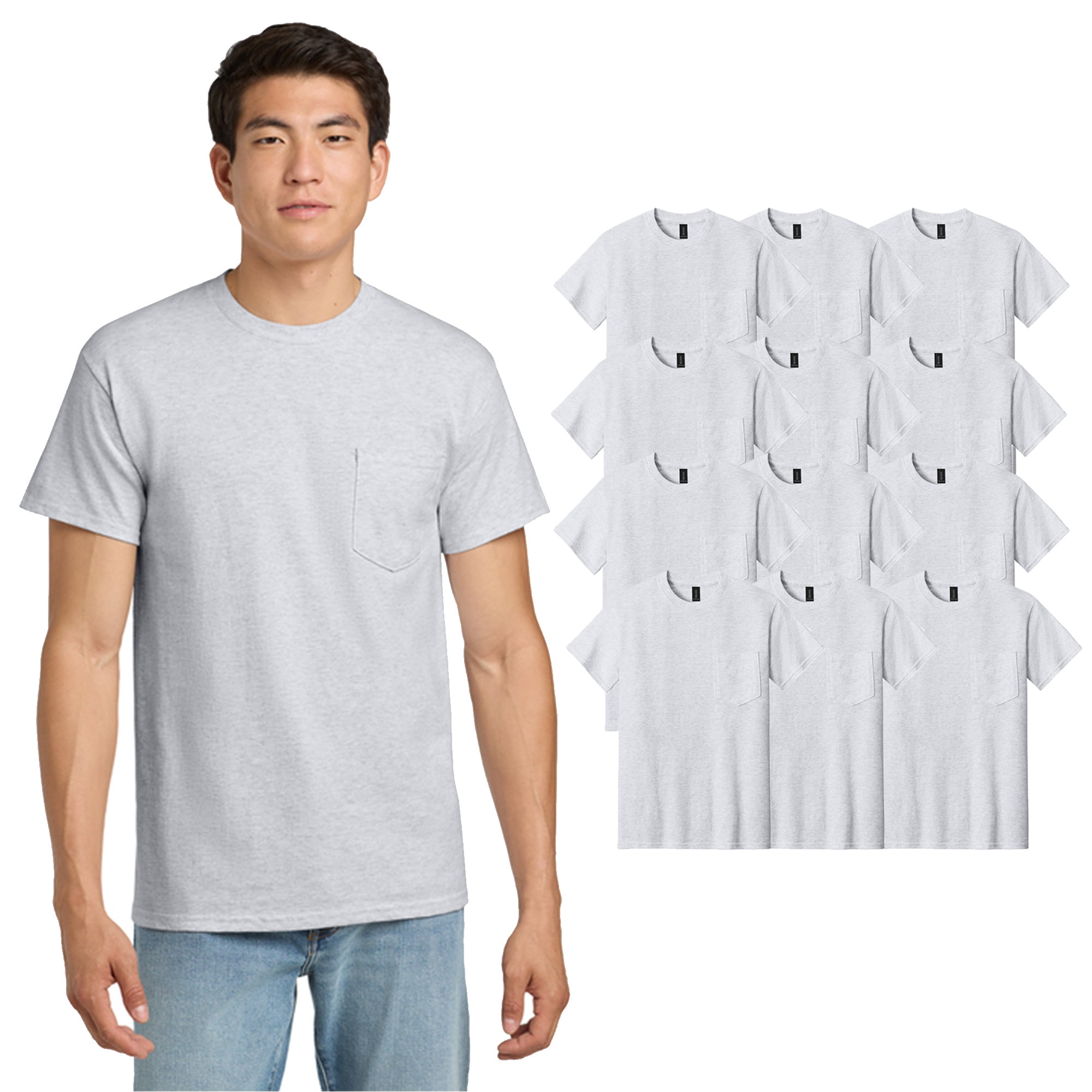 Gildan Men Short Sleeve Pocket T-Shirt, Ultra Cotton, Classic Fit, 12 ...