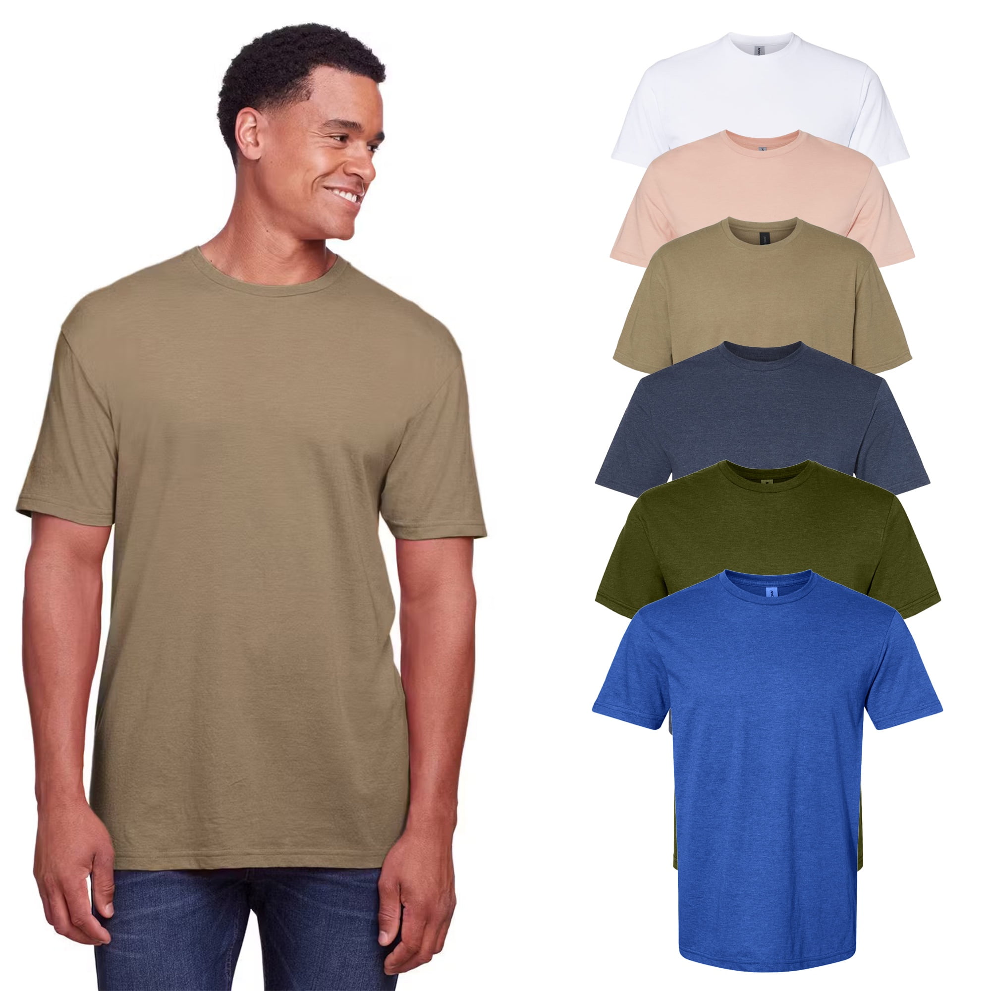 Gildan Men's Assorted CVC T-Shirt - Softstyle, Sizes S-3XL, Short ...