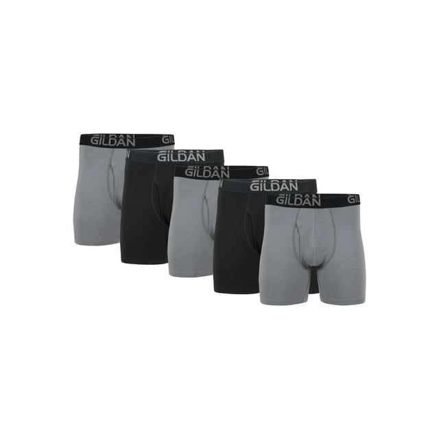"Gildan Men's Cotton Stretch Boxer Briefs, 5-Pack, Sizes S-2XL, Moisture Wicking, Comfort ...