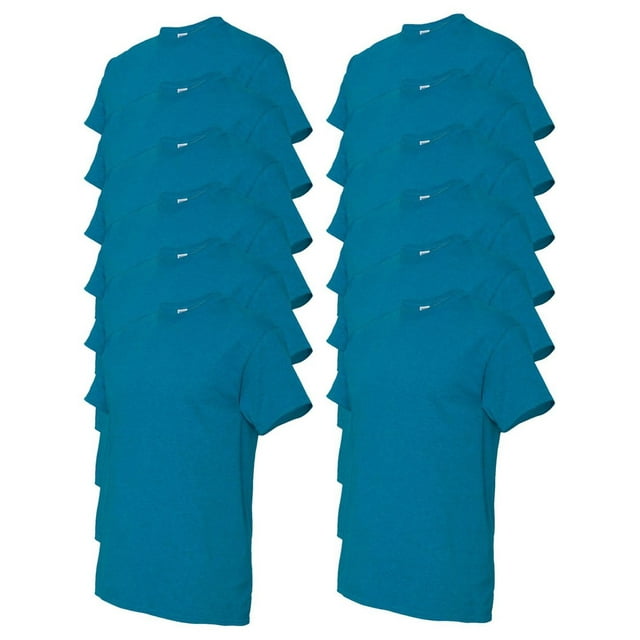 Gildan Mens Heavy Cotton T-Shirt , L, Antique Sapphire (Pack of 12) 12 ...