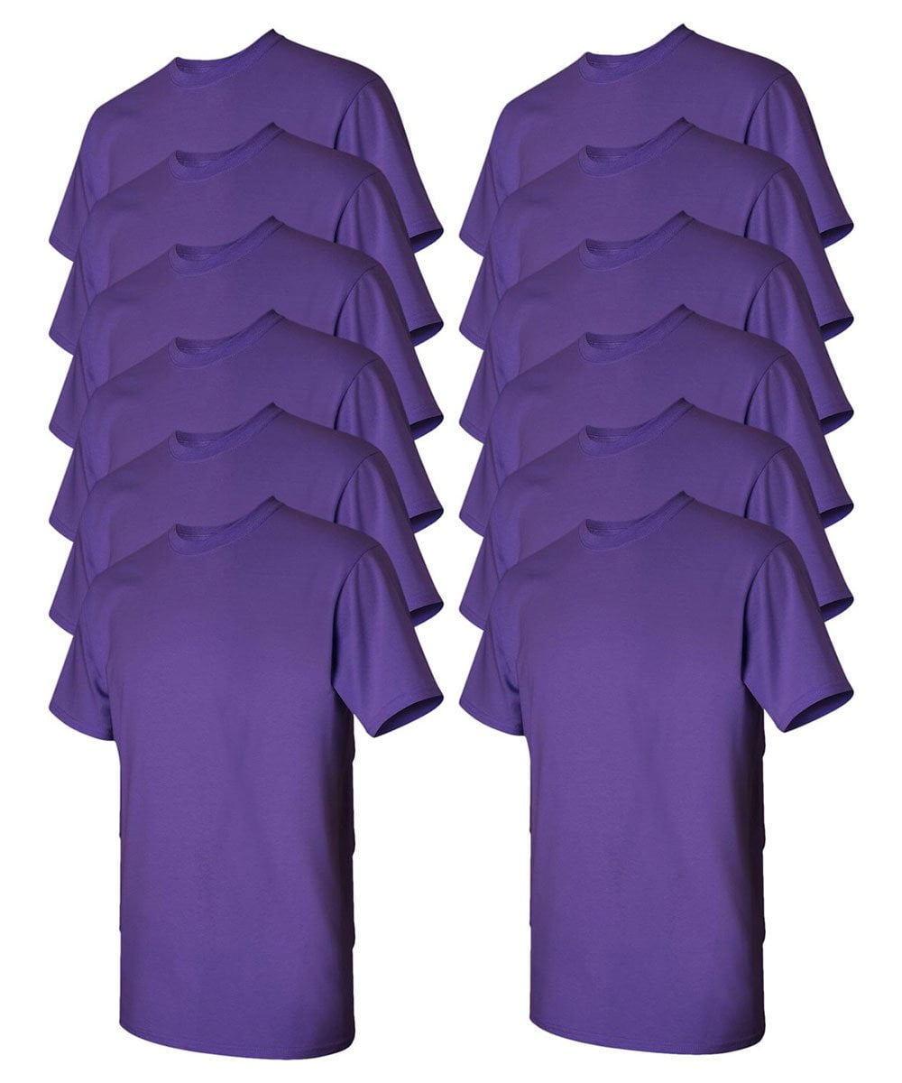 Gildan Mens Heavy Cotton T-Shirt (Pack of 12) 12 Purple - Walmart.com