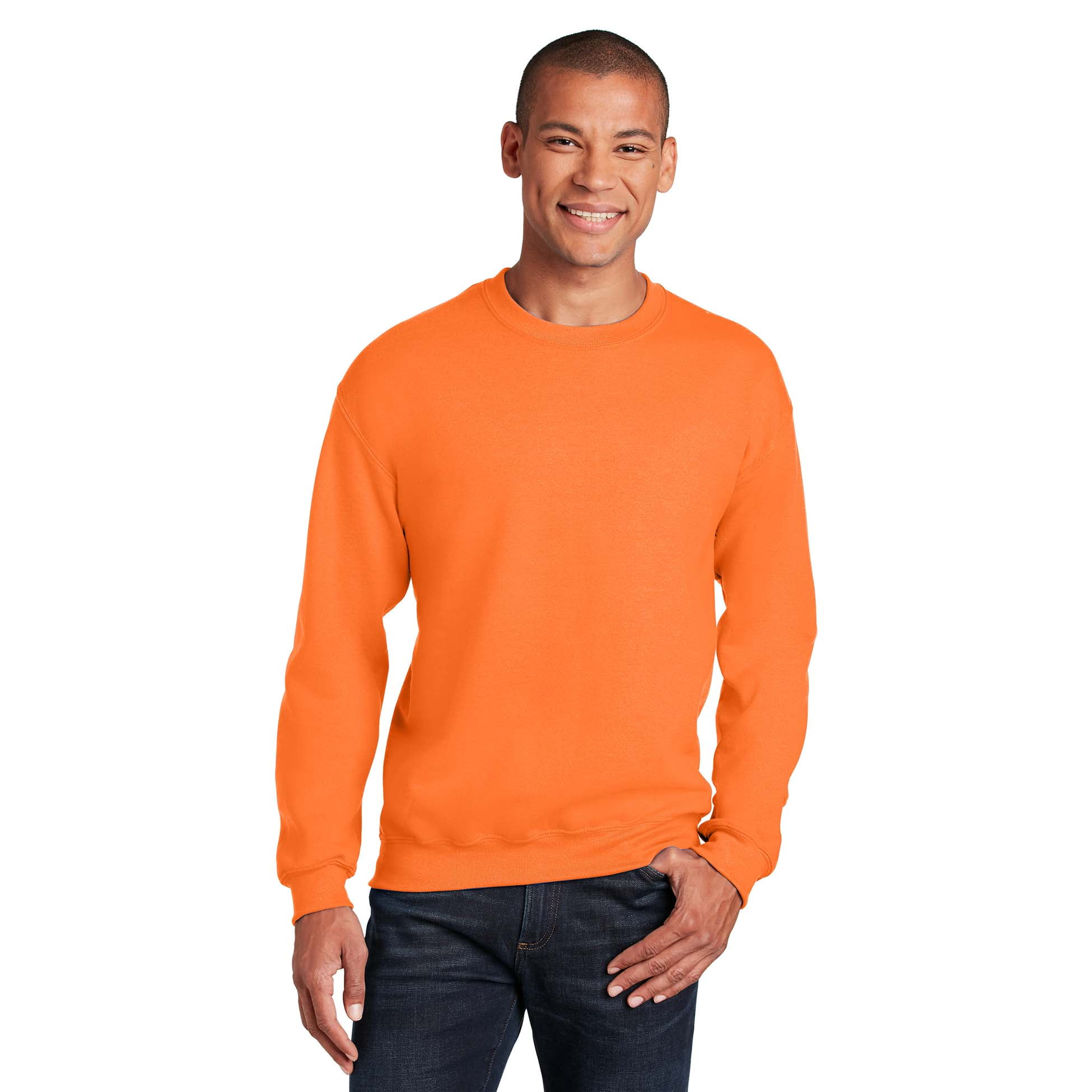 Gildan Men's High Visibility Work Sweatshirt, Crewneck Hi-Vis Fleece ...