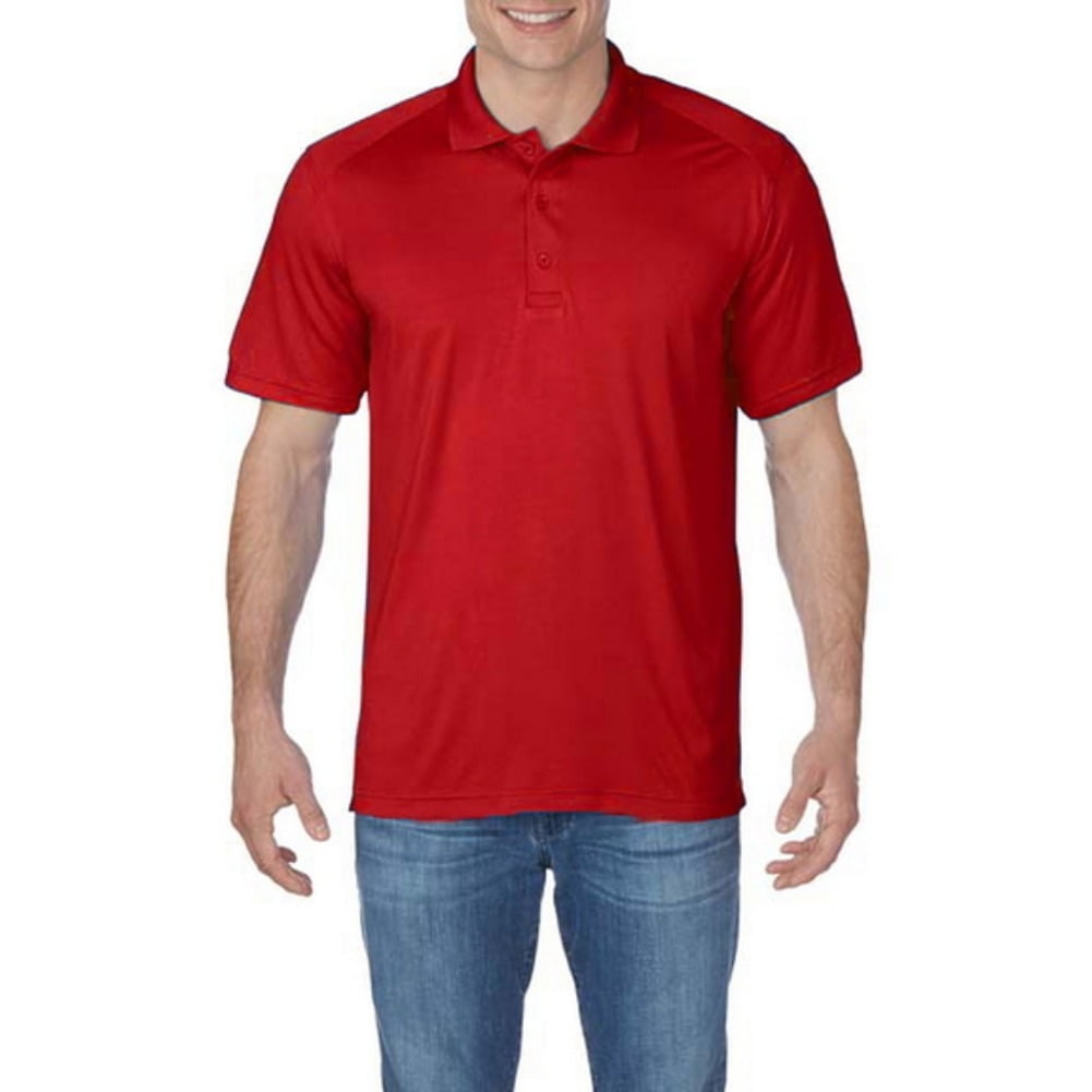 Gildan Men's Polo Shirt Performance Adult Interlock Sport Short Sleeve ...