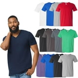 Gildan Men's Short Sleeve V-Neck T-Shirt, Softstyle Assorted Tee, 12 ...