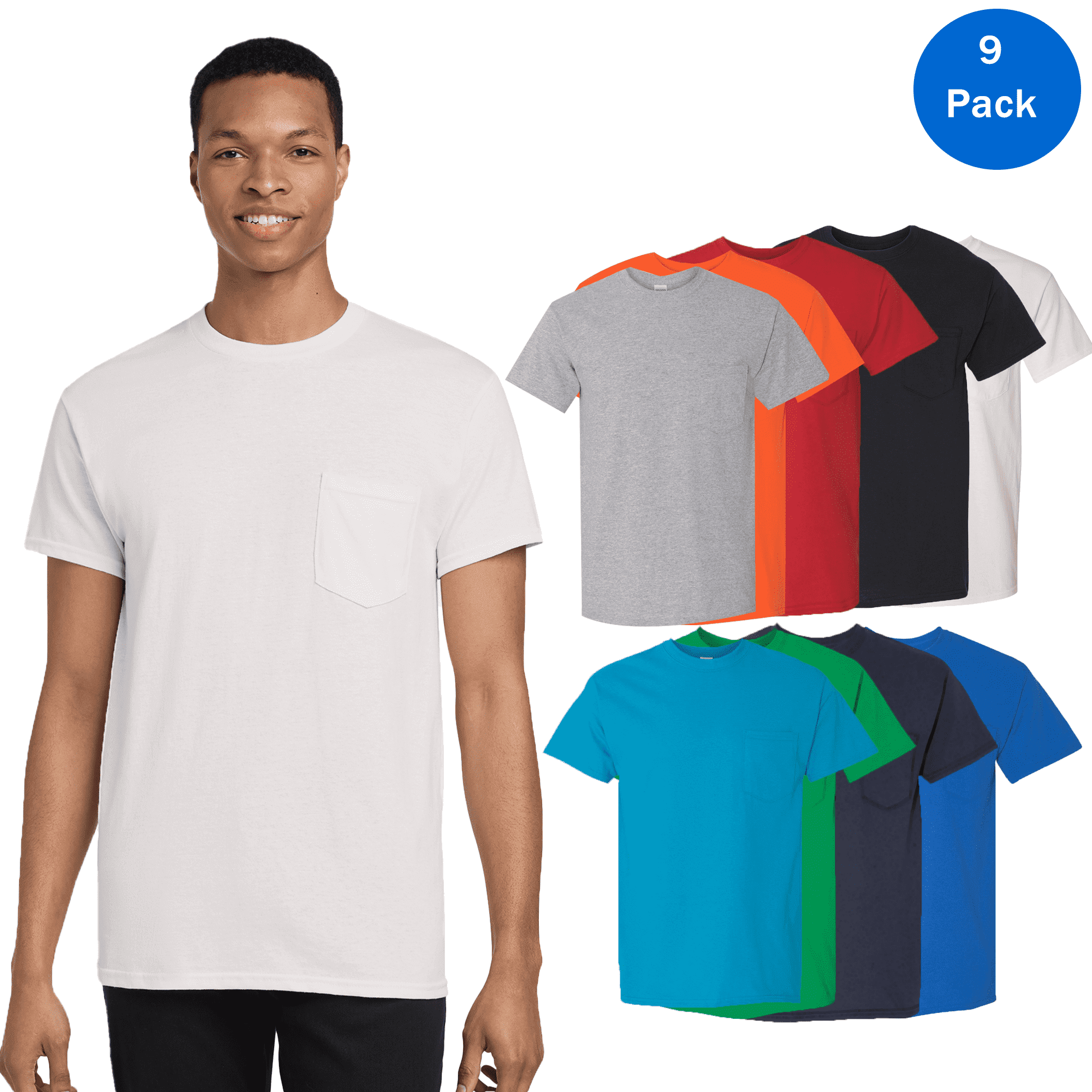 Gildan Men's Short Sleeves T-Shirt, Crewneck Havey Cotton with Single ...