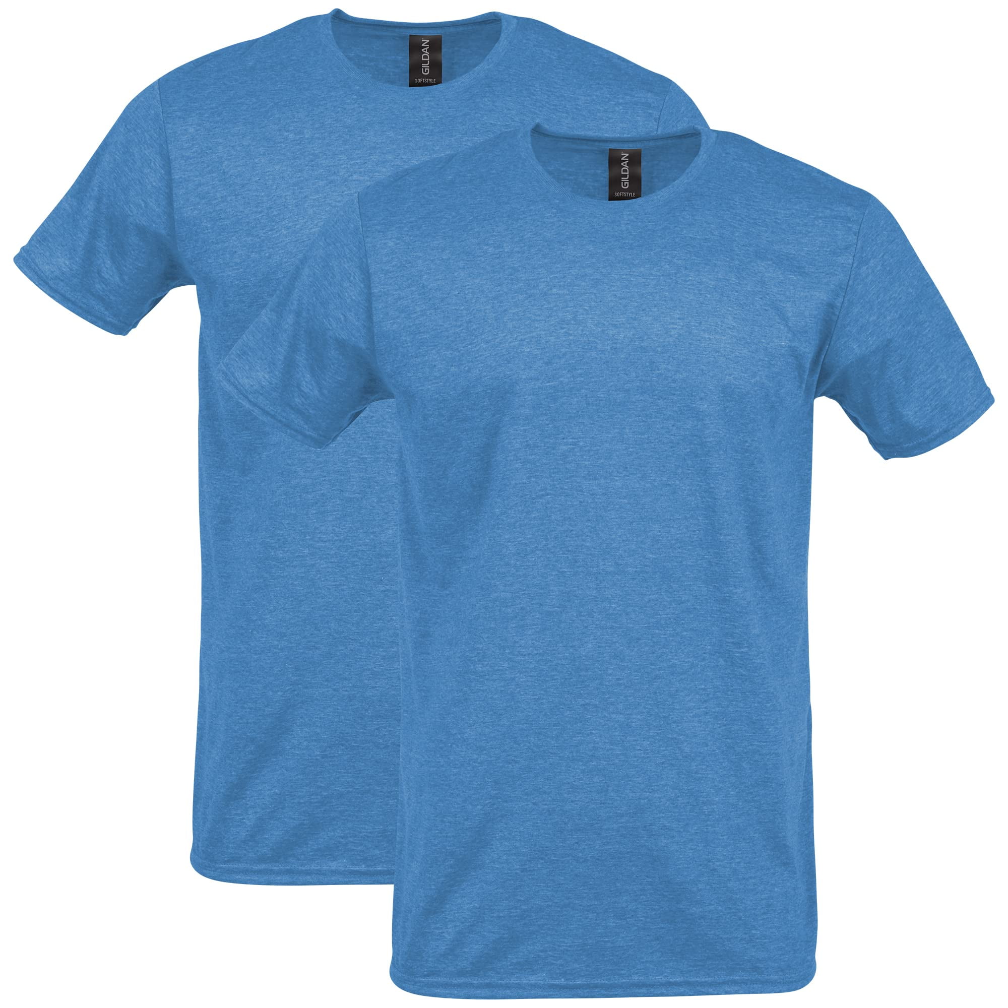 Gildan Mens Softstyle T-Shirt, 2XL, Heather Sapphire (Pack of 2) 2 ...