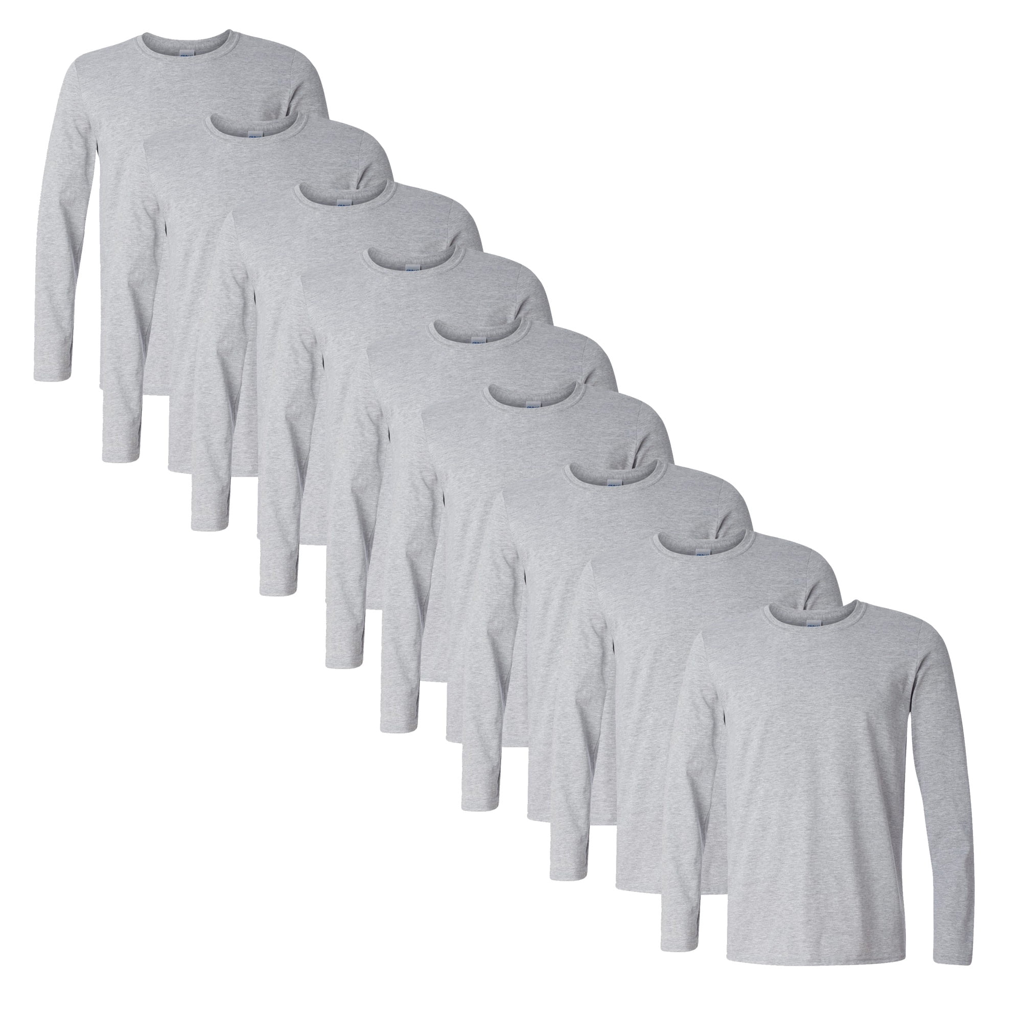 Gildan Men’s Softstyle Long Sleeve T-Shirt, Narrow Width Sport Grey ...