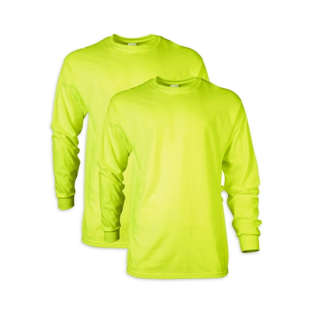 Gildan Mens Ultra Cotton Long Sleeve T Shirt 2 Pack 100 Cotton